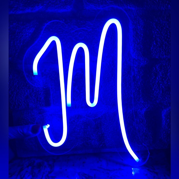 Accents | Neon Blue Letter M | Poshmark
